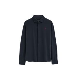 Poloshirt marineblau mit durchgehender Knopfleiste und Rigby Go Stickerei