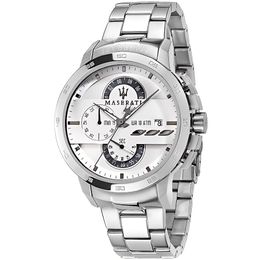 Maserati R8873619004 Ingegno Chronograph Herrenarmbanduhr mit wei&szlig;em Zifferblatt