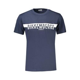 Bikkembergs Blaues Baumwoll-Herren-T-Shirt
