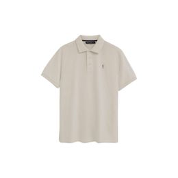 Kurz&auml;rmliges Poloshirt beige mit gesticktem Rigby Go Logo
