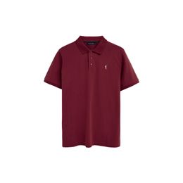 Kurz&auml;rmliges Poloshirt granatrot mit gesticktem Rigby Go Logo