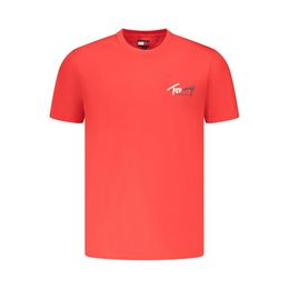 Tommy Hilfiger Rotes Baumwoll T-Shirt f&uuml;r Herren