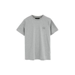 T-Shirt grau meliert im Straight Fit mit Polo Club Patch