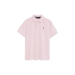 Kurz&auml;rmliges Poloshirt rosa mit gesticktem Rigby Go Logo