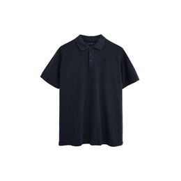 St&uuml;ckgef&auml;rbtes Poloshirt marineblau mit gesticktem Rigby Go Logo