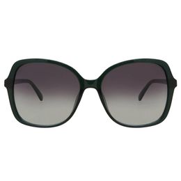 Calvin Klein - Sonnenbrille mit milchig-smaragdgr&uuml;nem Rahmen und grauen Verlaufsgl&auml;sern