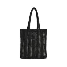 Pinko Schwarze Raffia Schultertasche