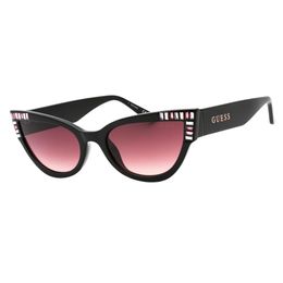 Guess - Gl&auml;nzende schwarze Katzenaugen-Sonnenbrille