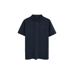 Kurz&auml;rmliges Poloshirt marineblau mit gesticktem Rigby Go Logo