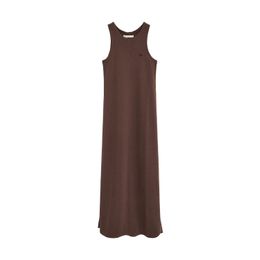 Kleid aus rustikalem Strickstoff schokobraun mit Polo Club Logo