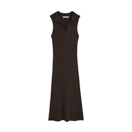&Auml;rmelloses Plisseekleid schokobraun mit Polo Club Logo