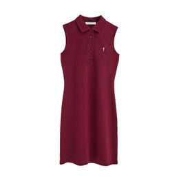 Kurzes &auml;rmelloses Kleid granatrot mit Polokragen und Rigby Go Logo