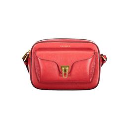 Coccinelle Rosso Leder Damenhandtasche mit verstellbarem Schulterriemen und Taschen