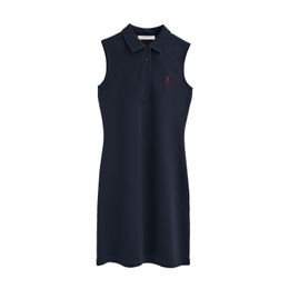 Kurzes &auml;rmelloses Kleid marineblau mit Polokragen und Rigby Go Logo