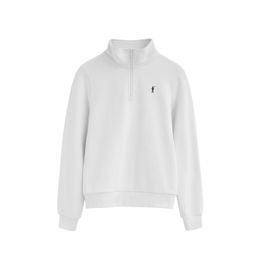 Sweatshirt wei&szlig; mit Zip-Kragen und Rigby Go Logo