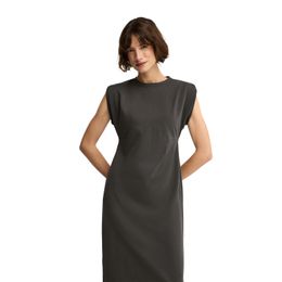 &Auml;rmelloses Kleid asphaltgrau mit Rundhalsausschnitt und Polo Club Logo