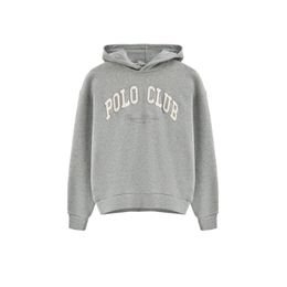 Sweatshirt grau meliert mit Kapuze und Logo Established 2012 Polo Club