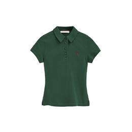 Kurz&auml;rmliges Poloshirt flaschengr&uuml;n mit Rigby Go Stickerei im Slim Fit