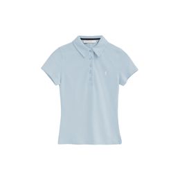 Kurz&auml;rmliges Poloshirt hellblau mit Rigby Go Stickerei im Slim Fit