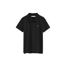 Poloshirt schwarz aus T-Shirt-Stoff mit Rigby Go Stickerei