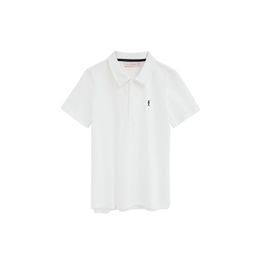 Poloshirt wei&szlig; aus T-Shirt-Stoff mit Rigby Go Stickerei