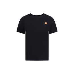 Maison Kitsun&eacute; Maison Kitsun&eacute; Schwarzes Baumwoll-T-Shirt