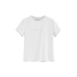 Kurz&auml;rmliges T-Shirt wei&szlig; mit glitzerndem Polo Club Logo und geradem Schnitt