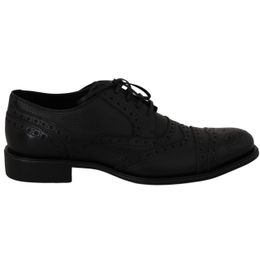 Dolce & Gabbana Dolce & Gabbana Blaue Leder Wingtips Oxford-Anzugschuhe