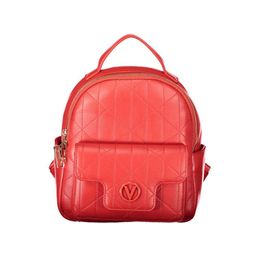 Mario Valentino Rosso Polyurethan Damen Rucksack mit Au&szlig;entaschen