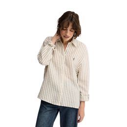 Hemd marineblau gestreift mit Crinkle-Effekt im Loose Fit mit Rigby Go Logo
