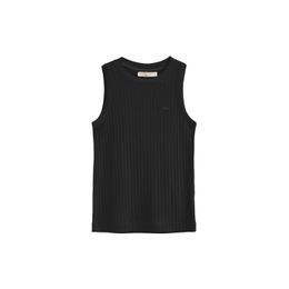&Auml;rmelloses T-Shirt schwarz aus Rippstoff mit Polo Club Logo