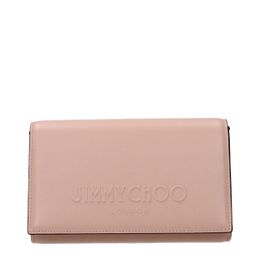 Jimmy Choo Rosa Leder Clutch Tasche