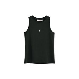 &Auml;rmelloses T-Shirt schwarz im Slim Fit mit Rigby Go Stickerei