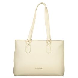 Mario Valentino Beige Polyurethan Damen Schultertasche mit Innenfach