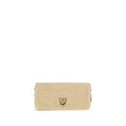 Pinko Beigefarbene Polypropylen Schultertasche