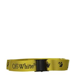 Off-White Gelber Stoff G&uuml;rtel Regular
