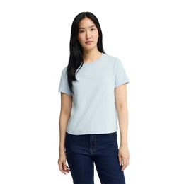Kurz&auml;rmliges T-Shirt hellblau mit gummiertem Polo Club Logo und geradem Schnitt
