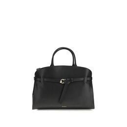Coccinelle Schwarze Kalbsleder Bos Taurus Handtasche