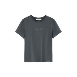 Kurz&auml;rmliges T-Shirt steingrau mit glitzerndem Polo Club Logo
