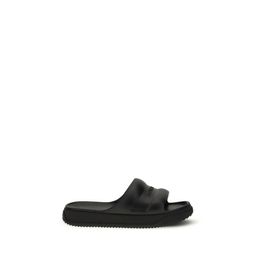 Moncler Schwarze Gummi Flache Sandalen