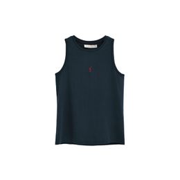 &Auml;rmelloses T-Shirt marineblau im Slim Fit mit Rigby Go Stickerei