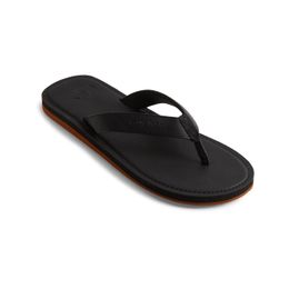 Sandale Quiksilver "Molokai Nubuck", Herren, Gr. 10 (43), schwarz (solid schwarz), Obermaterial: Synthetikmaterial / Futter: Textil / Au&szlig;ensohle: Moosgummi;, Schuhe Schlappen Zehentrenner