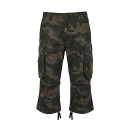 Stoffhose Brandit "Brandit Herren Industry Vintage Cargo 3/4 Shorts", Herren, Gr. L, US-Gr&ouml;&szlig;en, schwarzcamo, 100% Baumwolle, unifarben, normal, Hosen Stoffhose