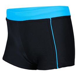 Badehose AQUARTI "Badehose Jungen Kinder Badehose Seitliche Paspel", Kinder, Gr. 128, N-Gr, blau (024 schwarz, blau), Obermaterial: 80% Polyamid PA. 20% Elasthan EL., Badehosen Badehose