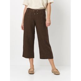 Culotte Toni "Pia", Damen, Gr. 44, N-Gr, wood, Web, Obermaterial: 100% Leinen, weit 3/4-L&auml;nge, Hosen Culotte, Sommerhose aus sommerlicher Leinenqualit&auml;t