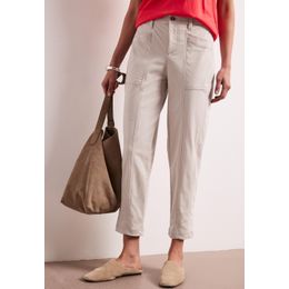Stoffhose Street One, Damen, Gr. 32, L&auml;nge 28, clay sand, Stoff, 58% Viskose, 38% Nylon, 4% Elasthan, unifarben, comfort fit kn&ouml;chelfrei, Hosen Stoffhose, High Waist