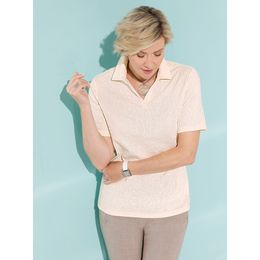 Poloshirt CLASSIC "Poloshirt", Damen, Gr. 44, beige (champagner), 97% Polyester, 3% Elasthan, unifarben, Shirts