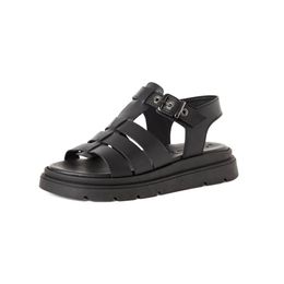 Schaftsandalette Tamaris "Tamaris Sandalen Leder", Damen, Gr. 37, schwarz, Leder, Schuhe