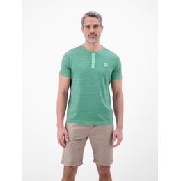 Kurzarmshirt Lerros, Jungen, Gr. L, mint water, Jersey, Obermaterial: 100% Baumwolle, unifarben, normal h&uuml;ftbedeckend, Rundhals, Shirts, mit Serafino-Kragen