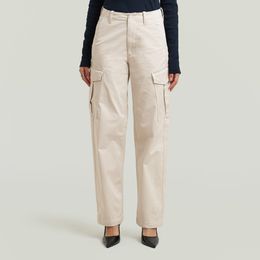 G-Star Raw Cargohose G-STAR "Loose Cargo Wmn", Damen, Gr. 34, N-Gr, wei&szlig;bait, Web, Obermaterial: 97% Baumwolle, 3% Elasthan, unifarben, straight fit lang, Hosen Cargohose, im Straight Fit